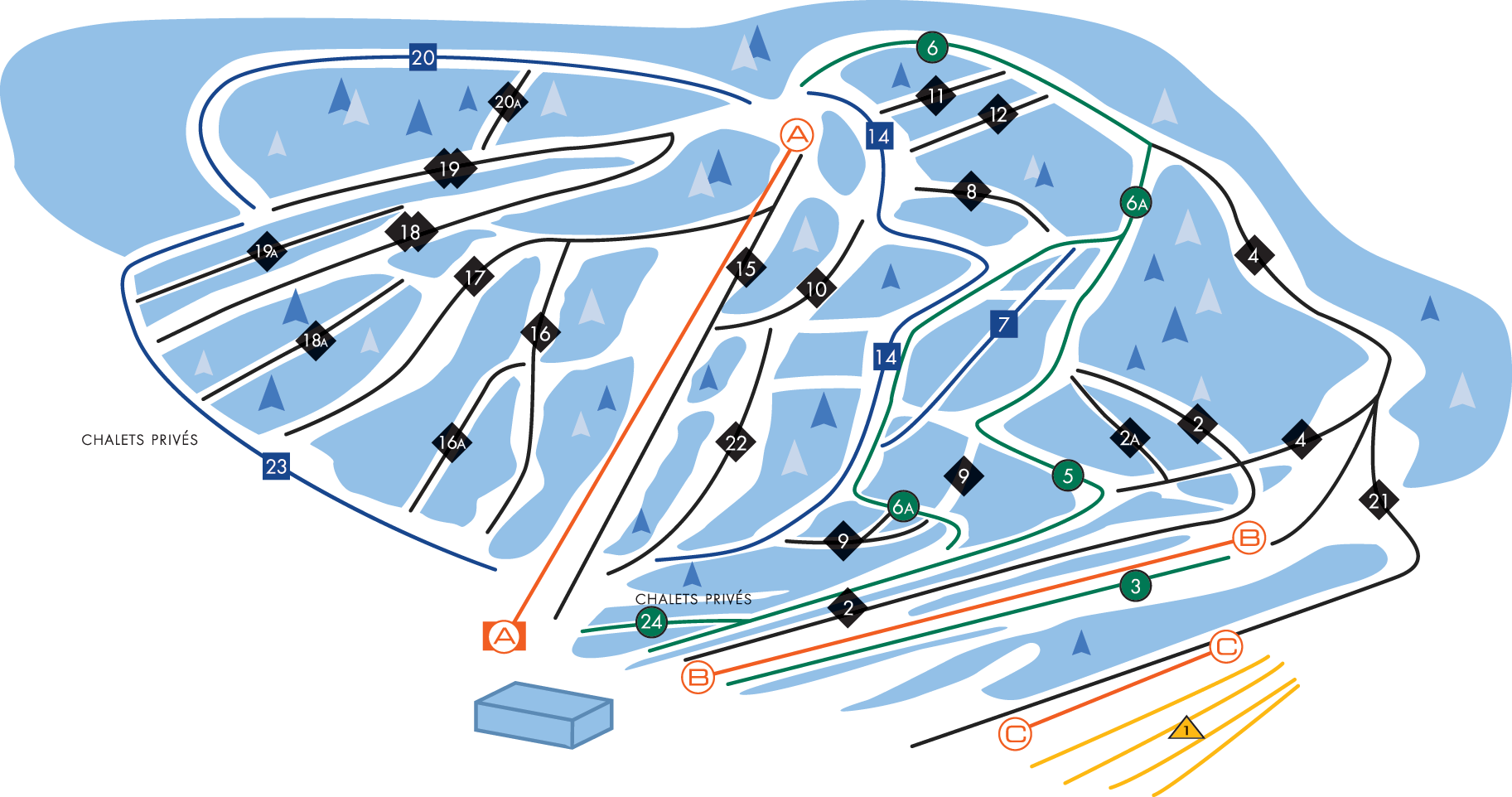 Carte des pistes – Mont-Orignal